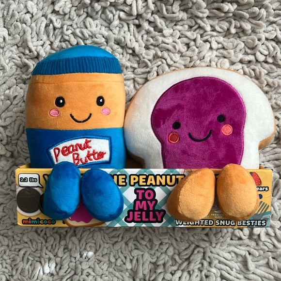 MIMI & COCO | Toys | Nwt Peanut Butter And Jelly Weighted Snuggle Plush ...